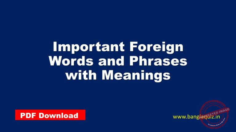 Important Foreign Words and Phrases with Meanings - PDF Download ...